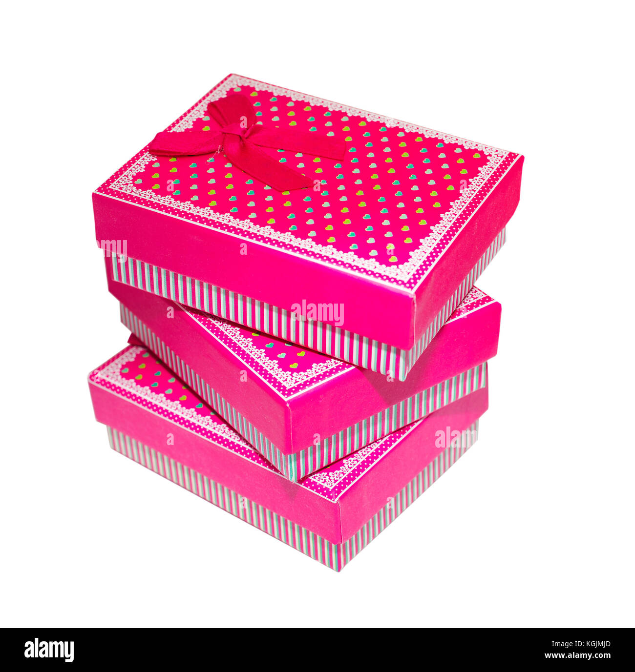 Shiny pink gift box Cut Out Stock Images & Pictures - Alamy
