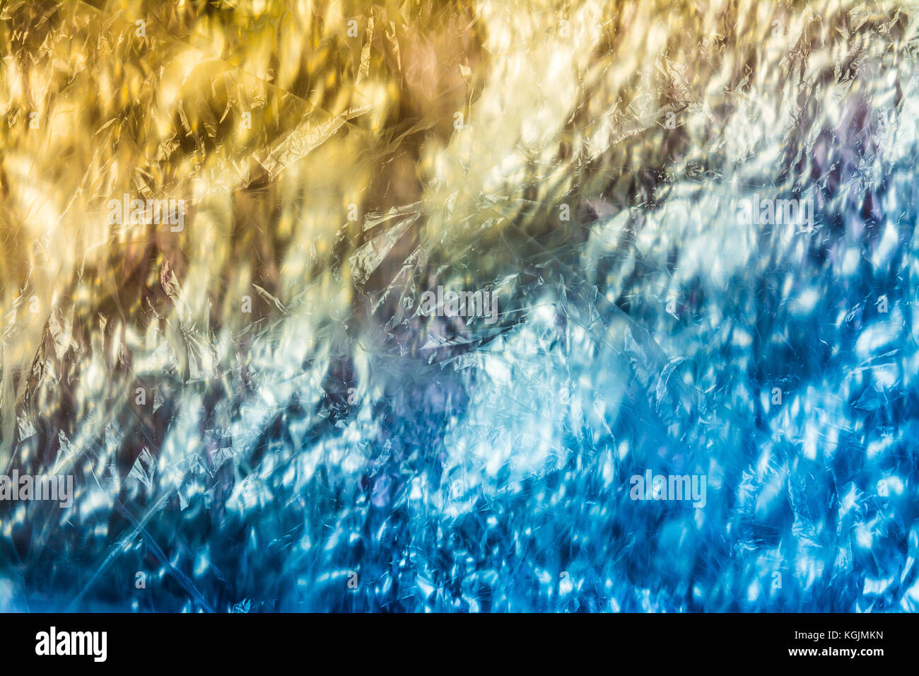 Beautiful dynamic bicolor abstract background of transparent plastic ...