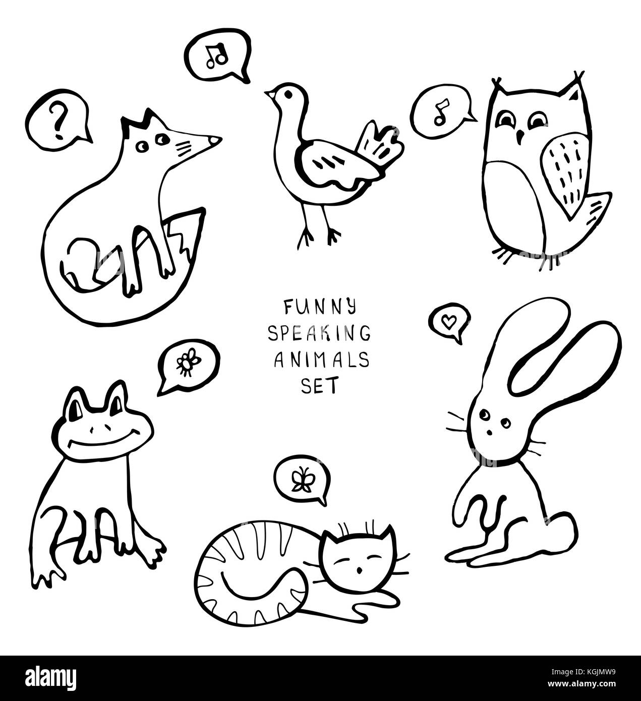 Cartoon doodle bunny coloring hi-res stock photography and images - Alamy