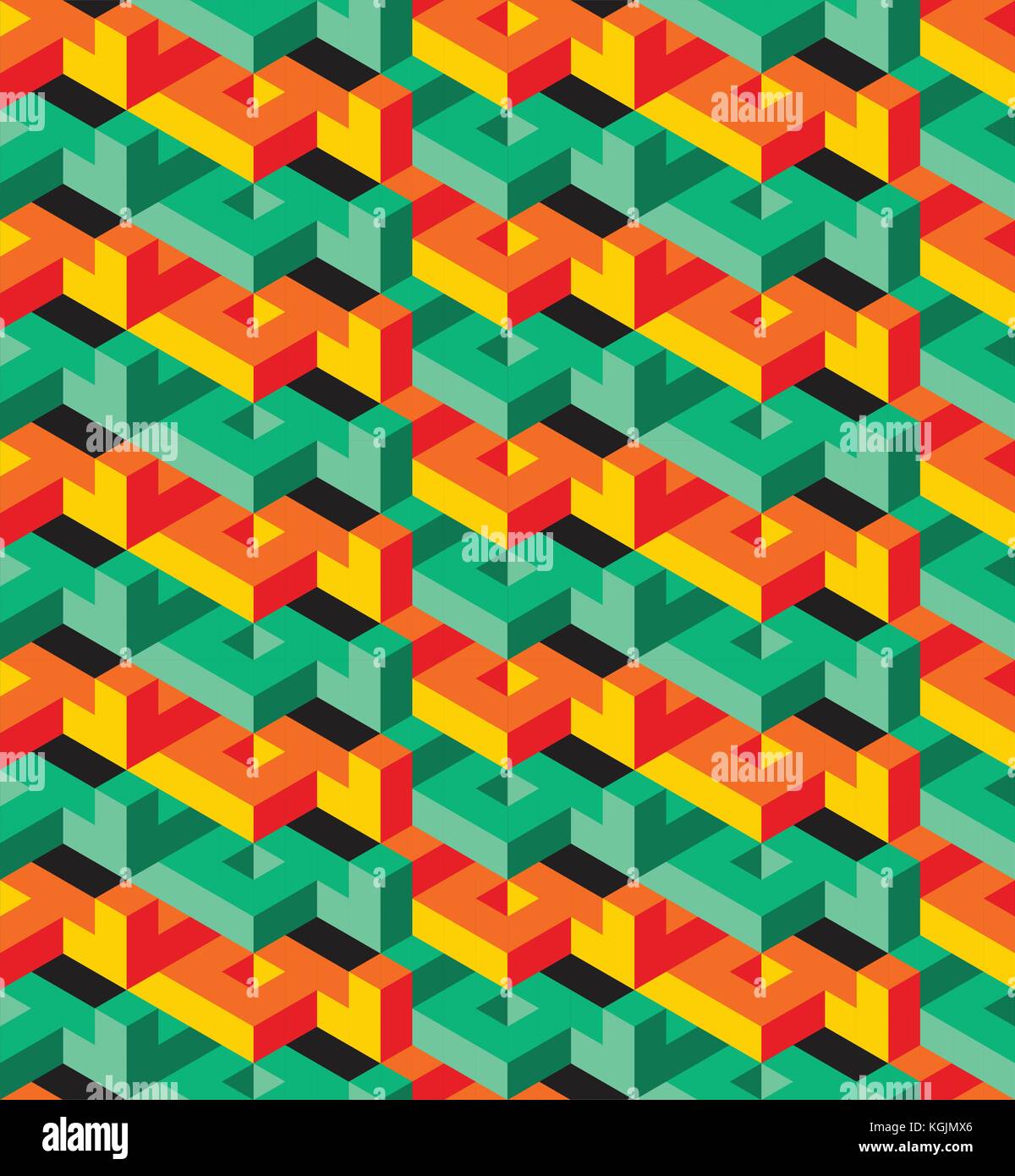 Isometric geometric vector seamless pattern of triangles, ready to use ...