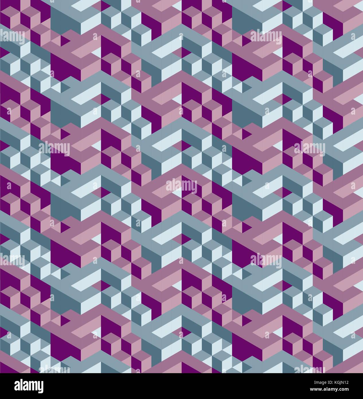 Vector lowpoly isometric geometric pattern in gentle purple blue colors ...