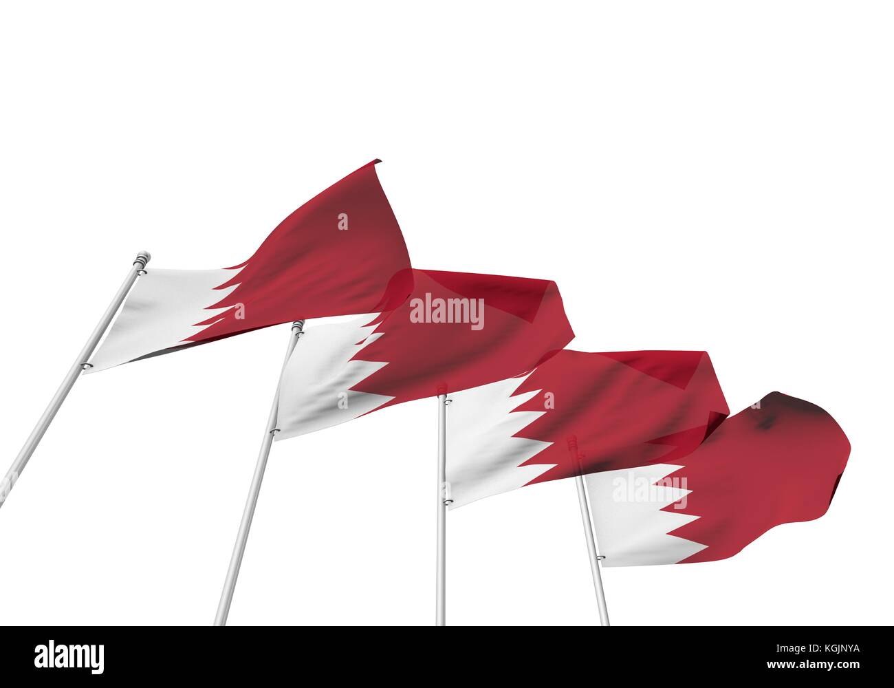 Bahrain flags in a row with a white background. 3D Rendering Stock ...