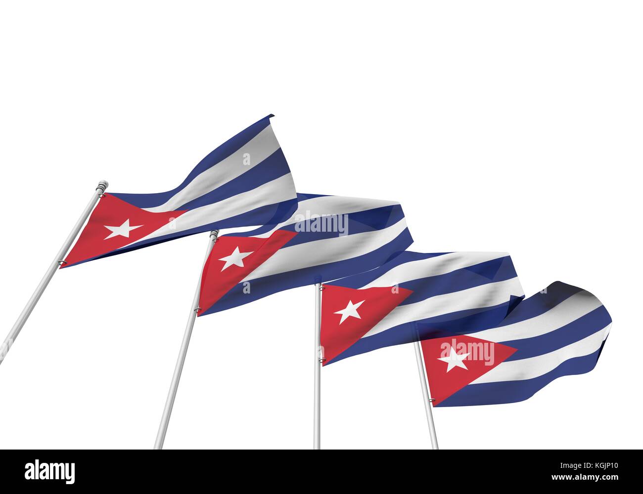 Cuba flags in a row with a white background. 3D Rendering Stock Photo ...