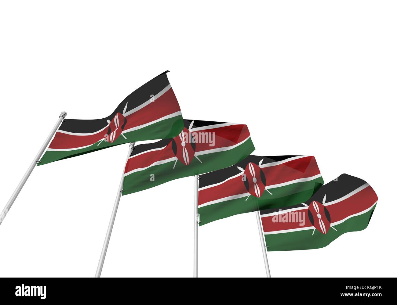 3d rendering kenya flag waving hi-res stock photography and images - Alamy