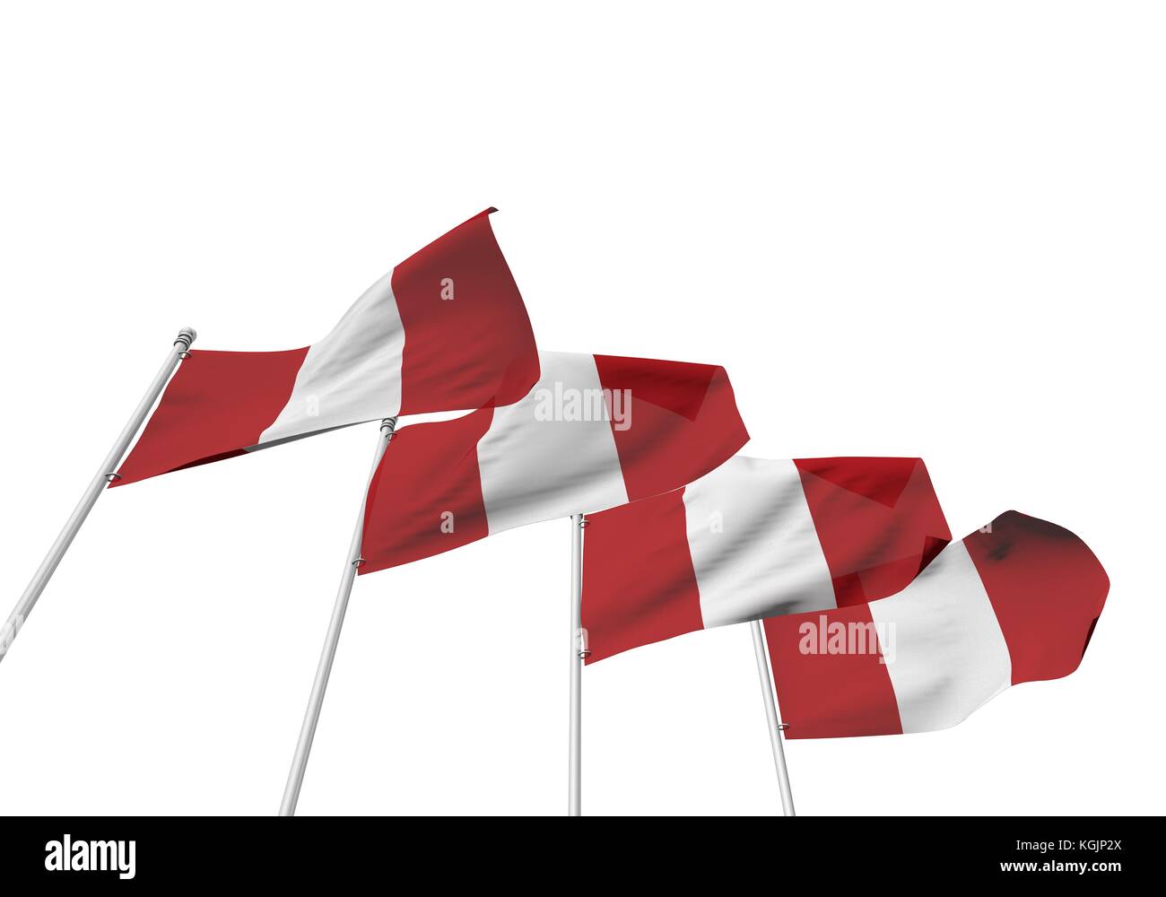 Peru flags in a row with a white background. 3D Rendering Stock Photo ...