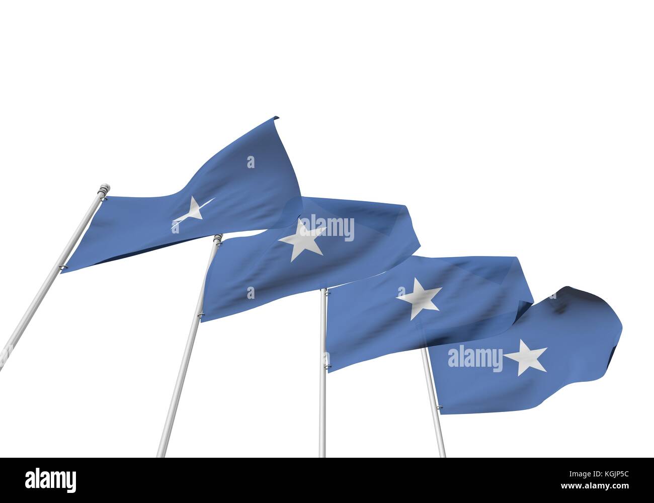 Somalia flags in a row with a white background. 3D Rendering Stock ...