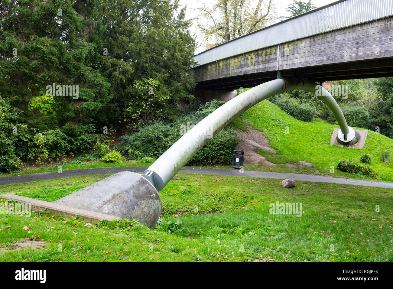 Detail Broadwalk bridge in Queens Park Crewe Cheshire UK Stock Photo ...