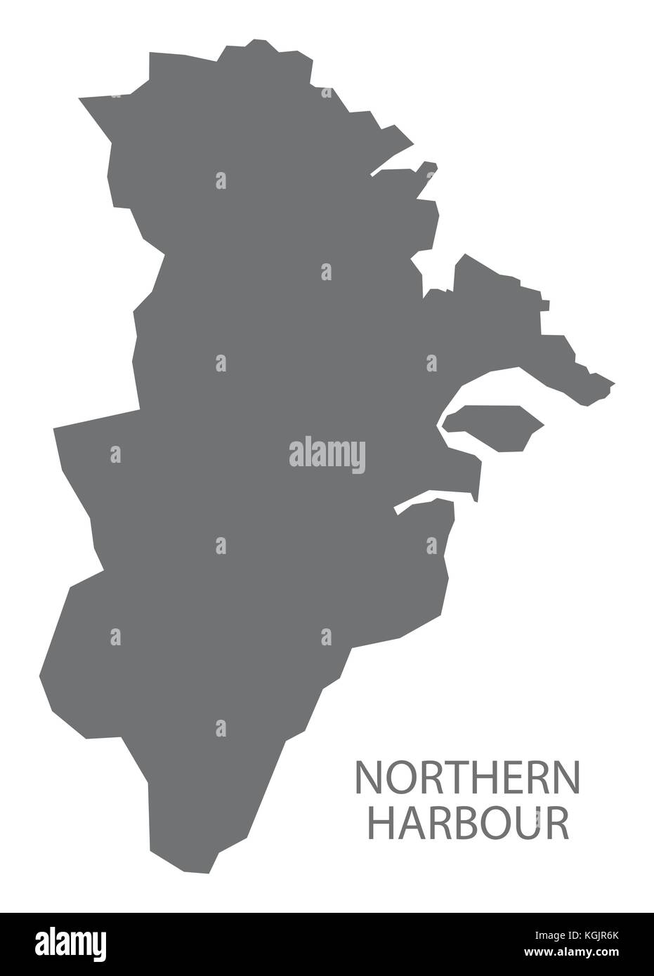 Northern Harbour map of Malta grey illustration silhouette shape Stock ...