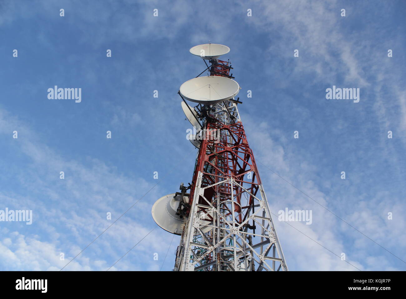 Cellular Tower with blue skies Stock Photo - Alamy