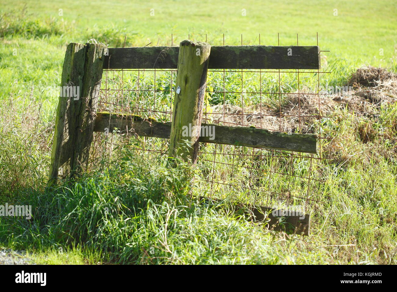 old Wooden meadow fence Stock Photo - Alamy