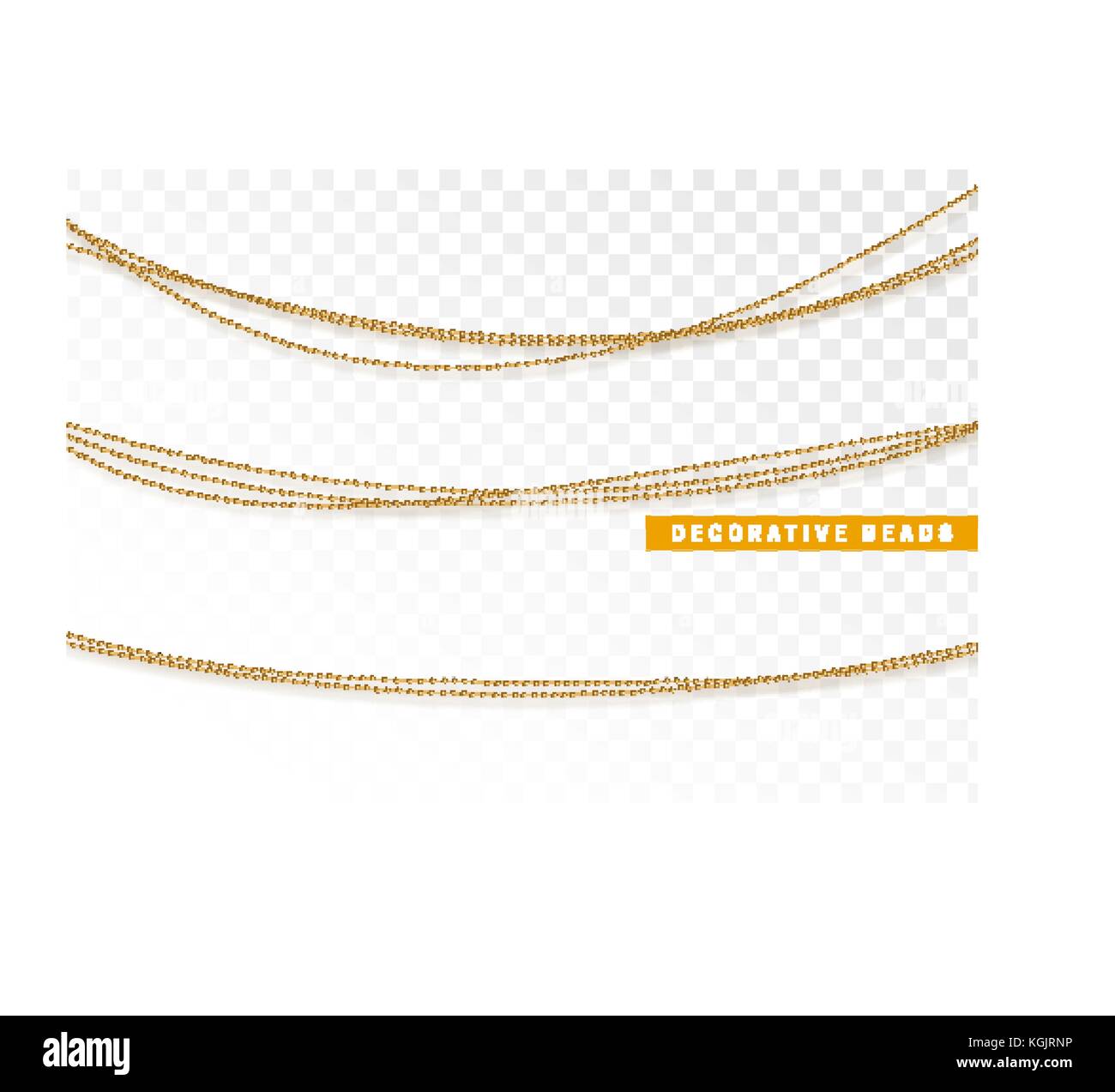 String beads realistic isolated. Decorative design element golden bead ...