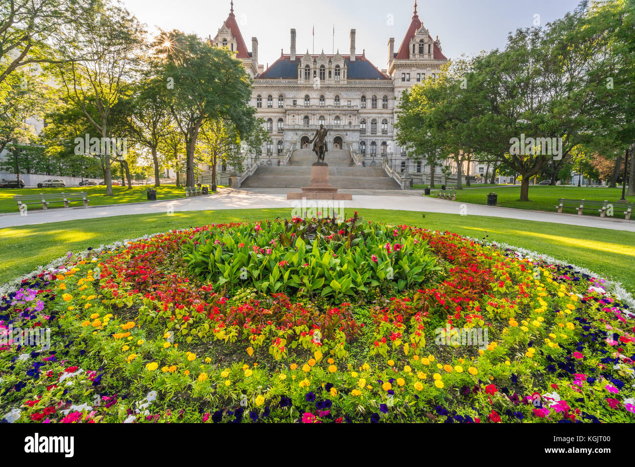 New York State Capitol Building from West Capitol Park in Albany. New ...