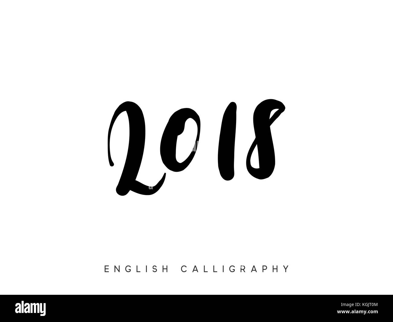 2018 New Year lettering. Vector calligraphy text Stock Vector Image ...
