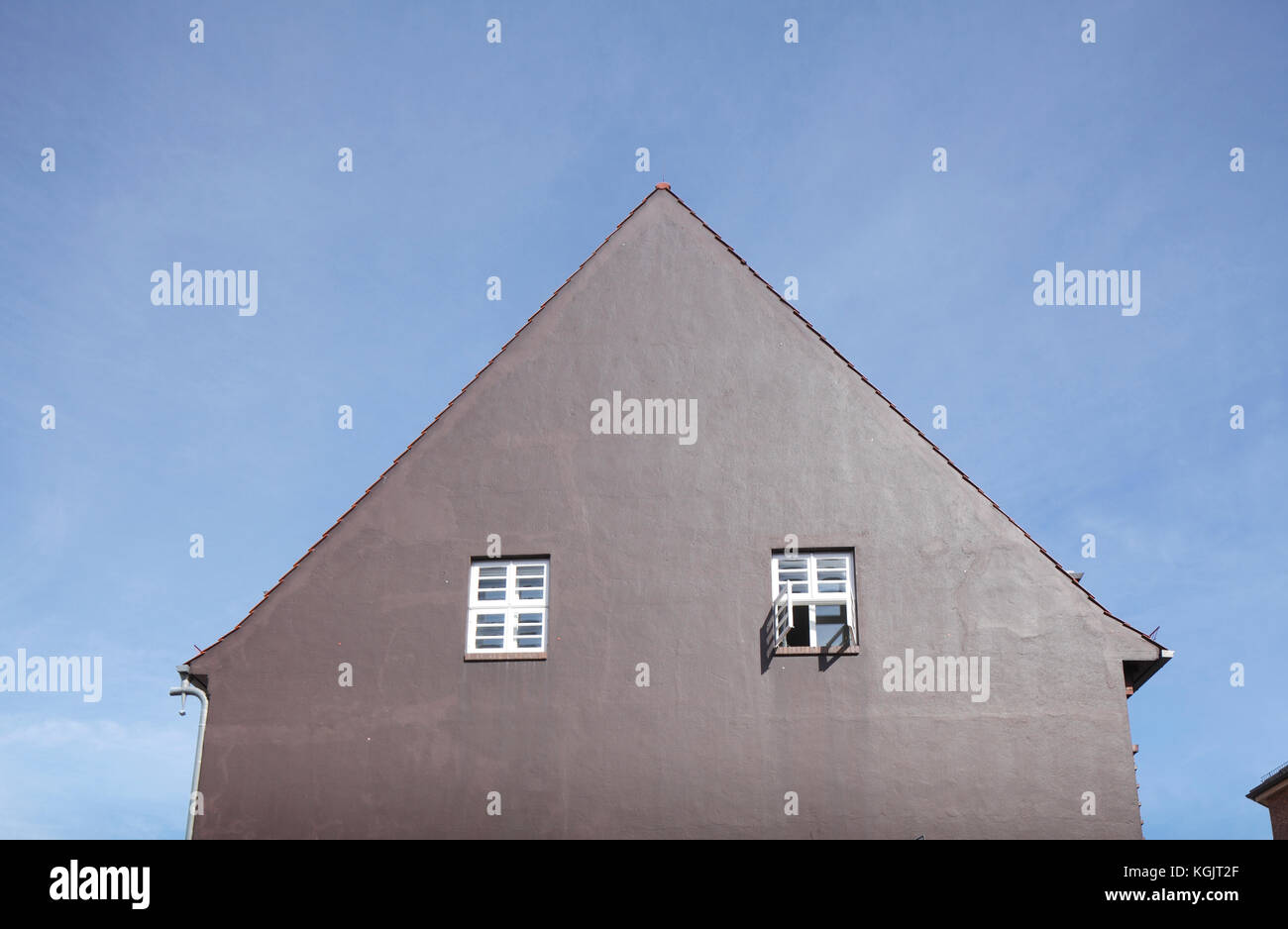 grey house wall, gable, roof Stock Photo - Alamy