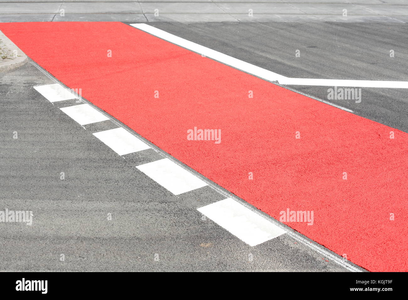 red colored cycle track Stock Photo - Alamy