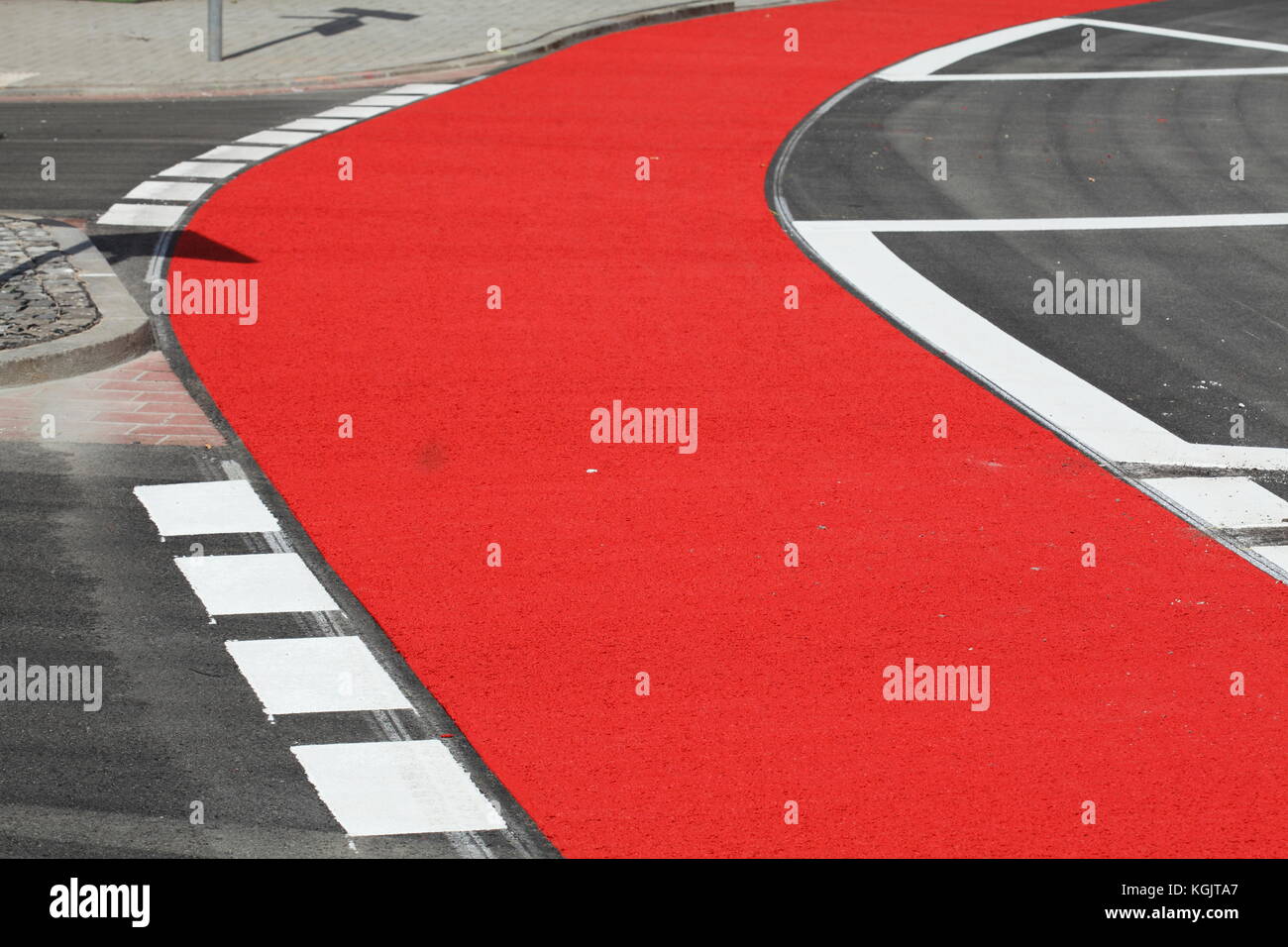 red colored cycle track Stock Photo - Alamy