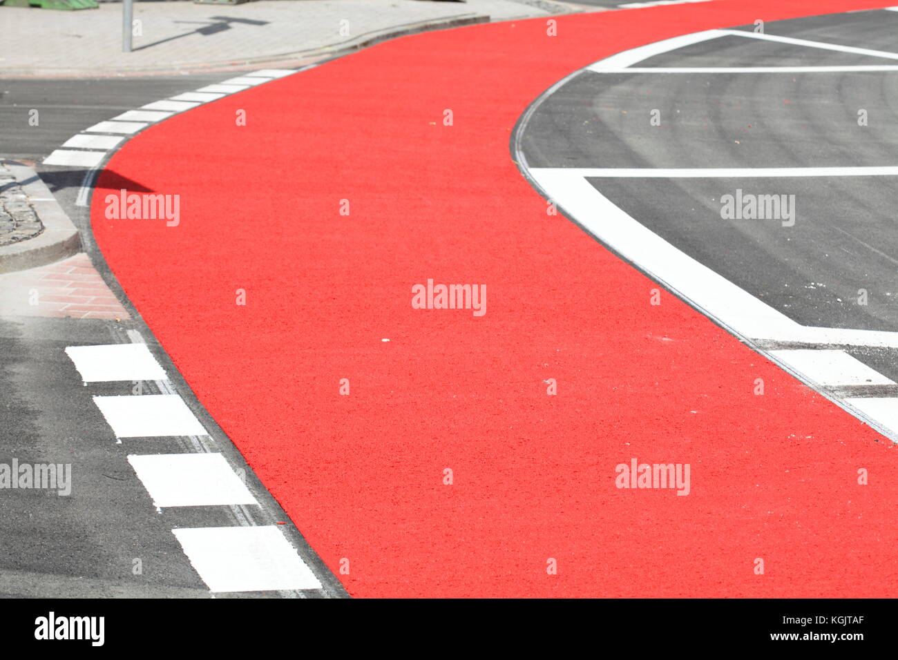 red colored cycle track Stock Photo - Alamy