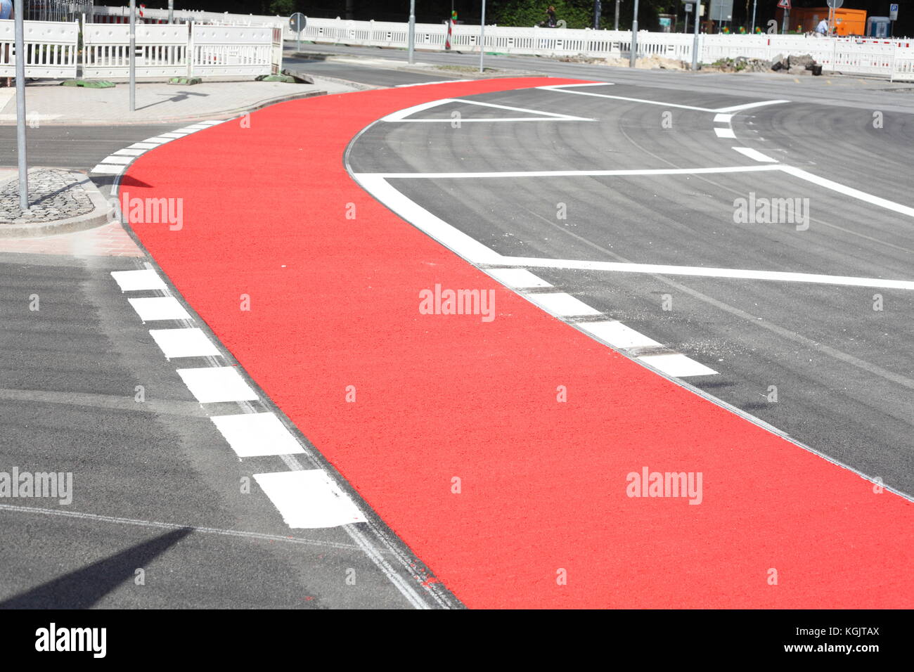 red colored cycle track Stock Photo - Alamy