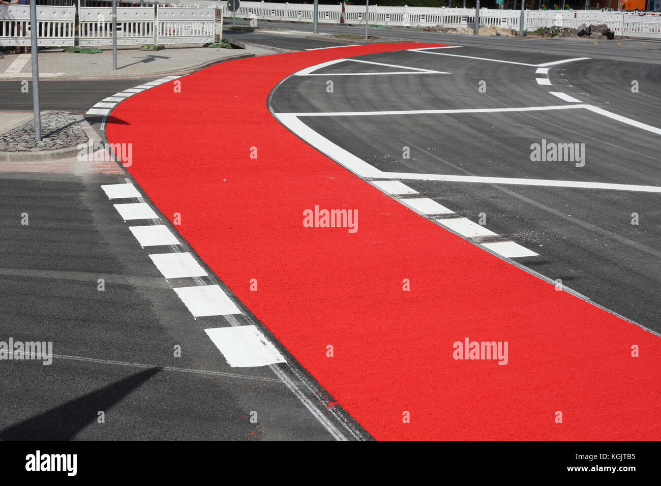red colored cycle track Stock Photo - Alamy