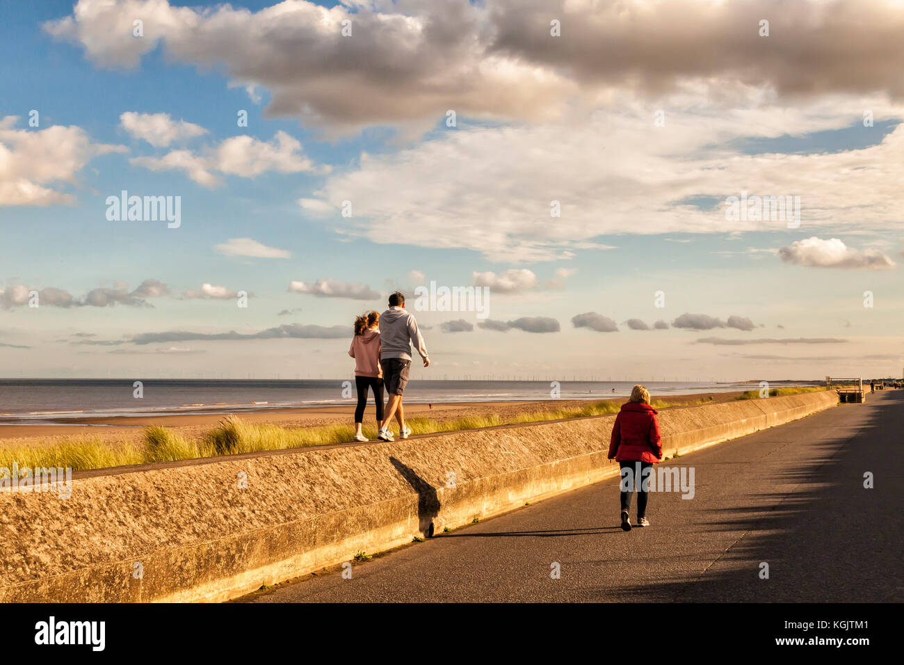 people walking on promenade,Sutton -on-Sea, Mablethorpe,East Coast ...