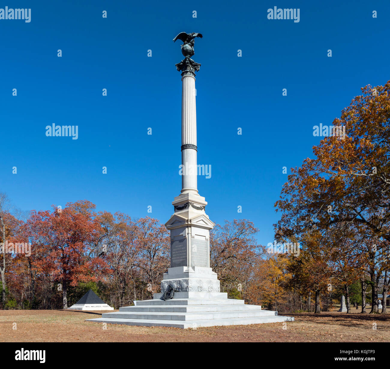 Iowa Monument, Shiloh National Military Park,Tennessee, USA Stock Photo ...