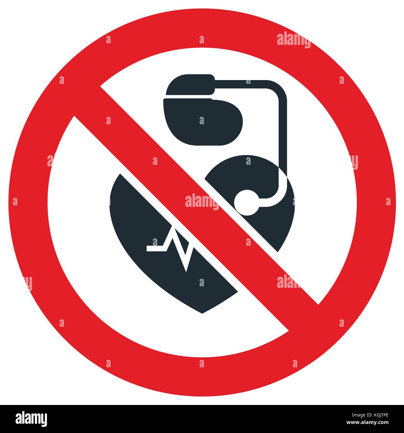 No entrance for people with cardiac pacemaker prohibitory sign Stock ...