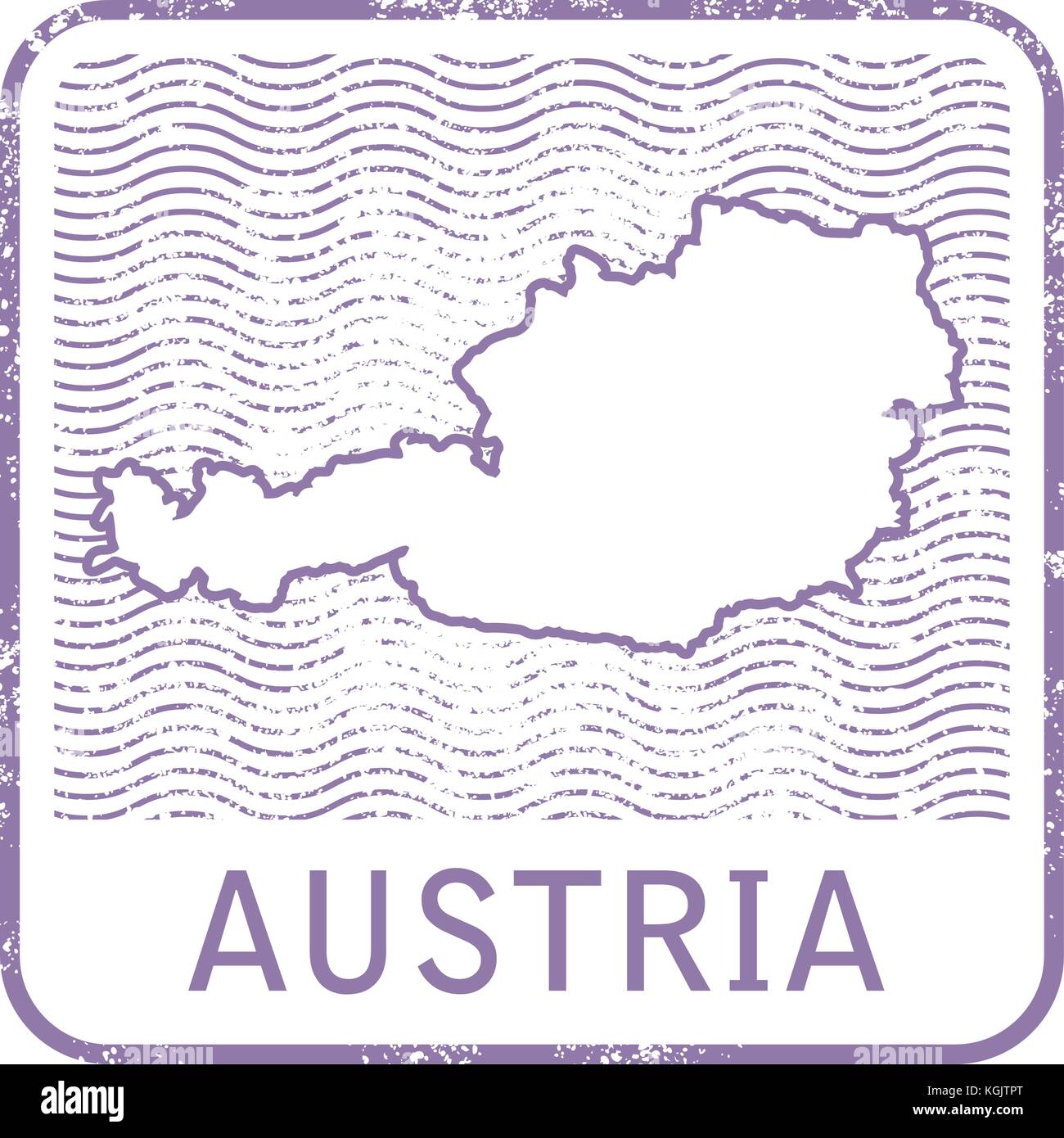 Stamp with contour of map of Austria - contour of Austria Stock Vector ...