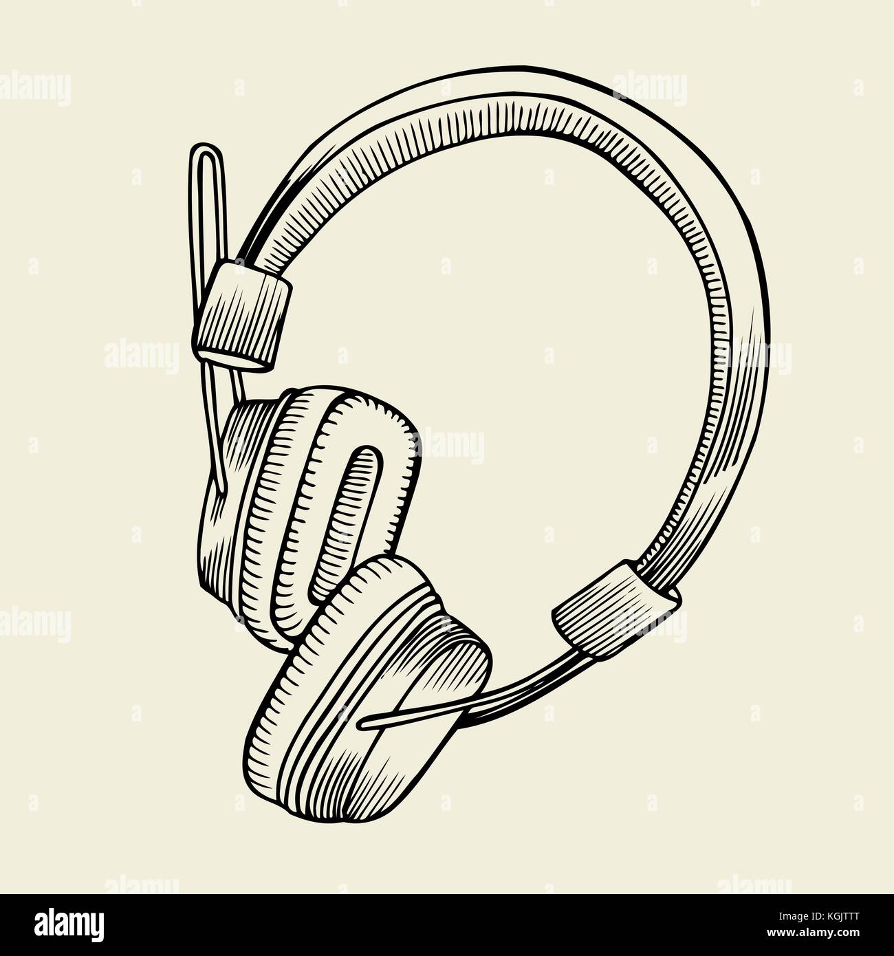 sketch vector illustration of headphones industrial design Stock Vector ...