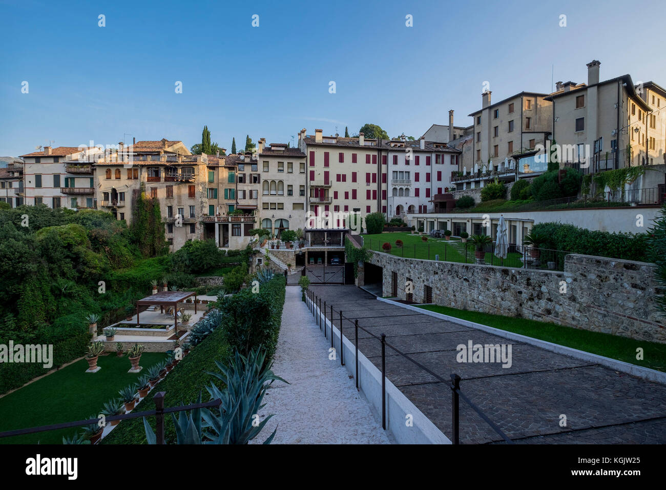 A view of the village of Asolo, Italy. Asolo is a town in the province ...