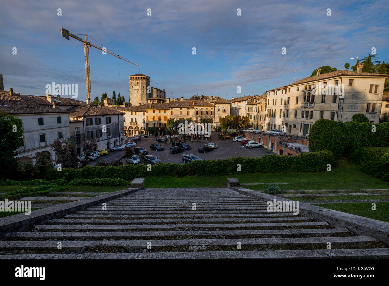 A view of the village of Asolo, Italy. Asolo is a town in the province ...