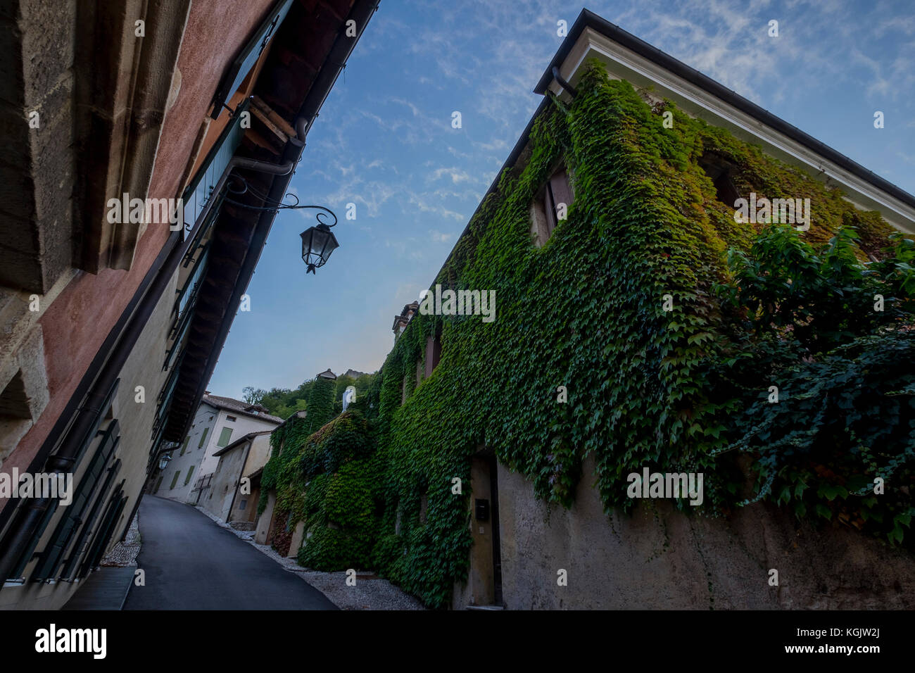 A view of the village of Asolo, Italy. Asolo is a town in the province ...