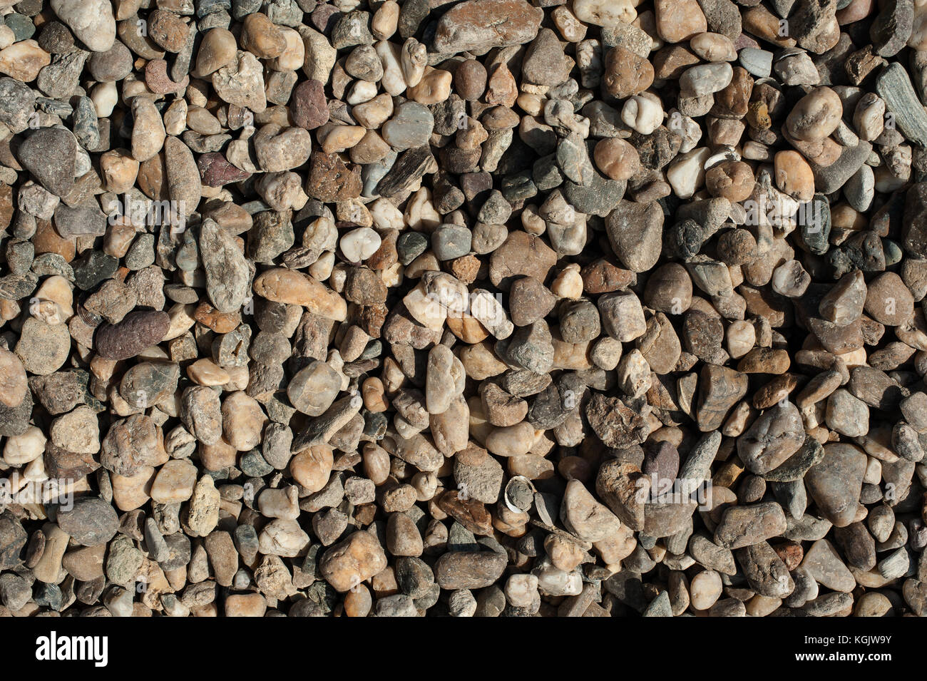 Small and big sand, gravel and pebbles background pattern. Full frame ...