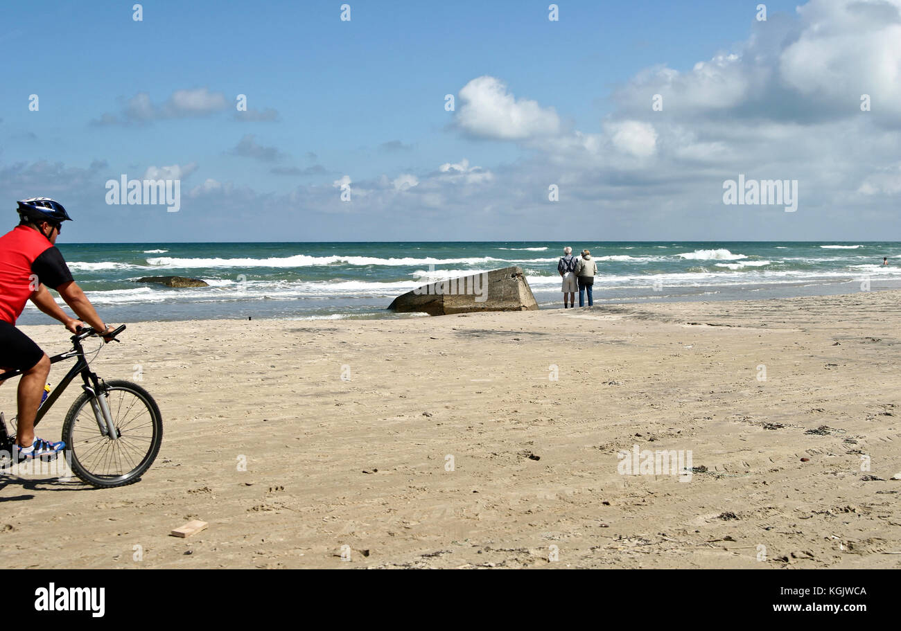 Summer in denmark: beach of loekken, people on the beach Stock Photo ...