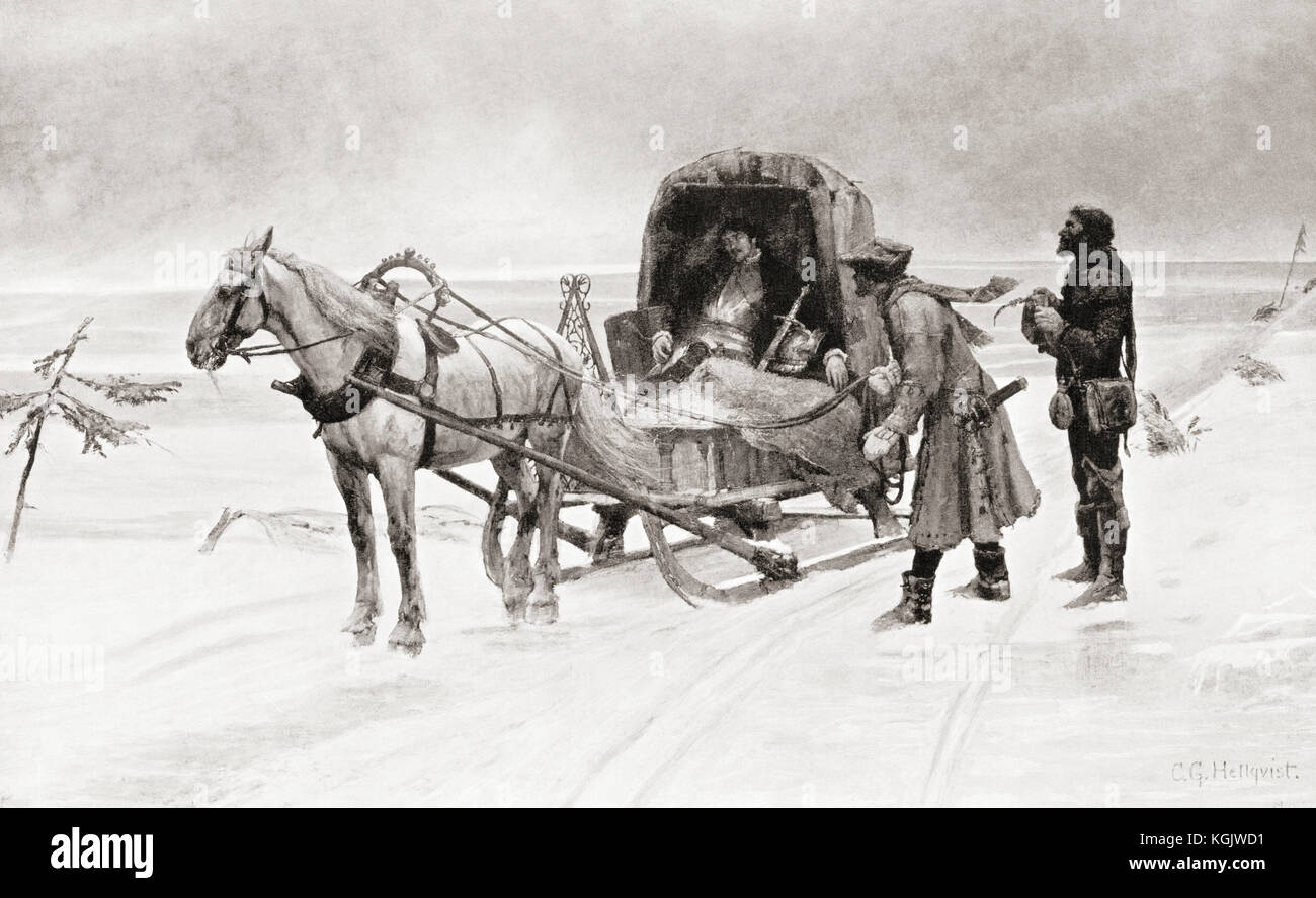 The death of Sten Sture the Younger on the ice of lake Mälaren on his ...