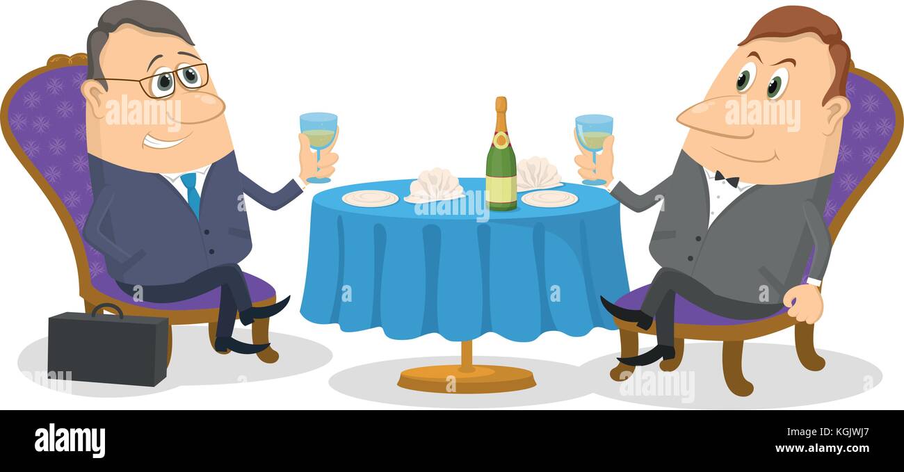 Two businessman near table, isolated Stock Vector Image & Art - Alamy