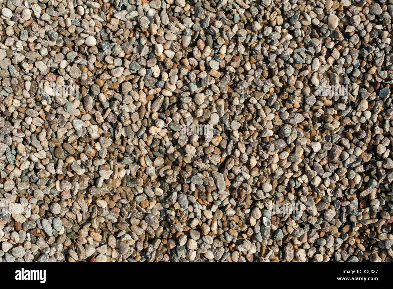 Small and big sand, gravel and pebbles background pattern. Full frame ...
