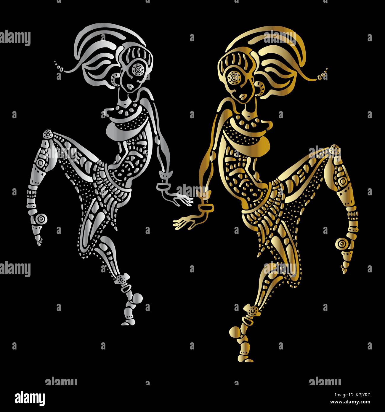 African woman in ethnic style. Beautiful Girl. Hand drawn Vector ...