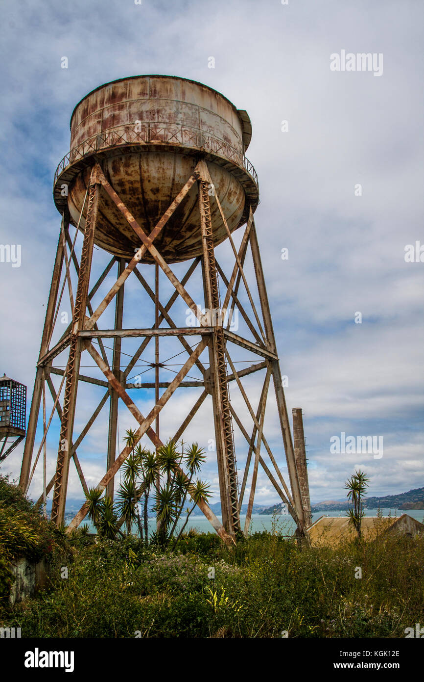 Rusty water tank in Alcatraz, San Francisco Stock Photo - Alamy
