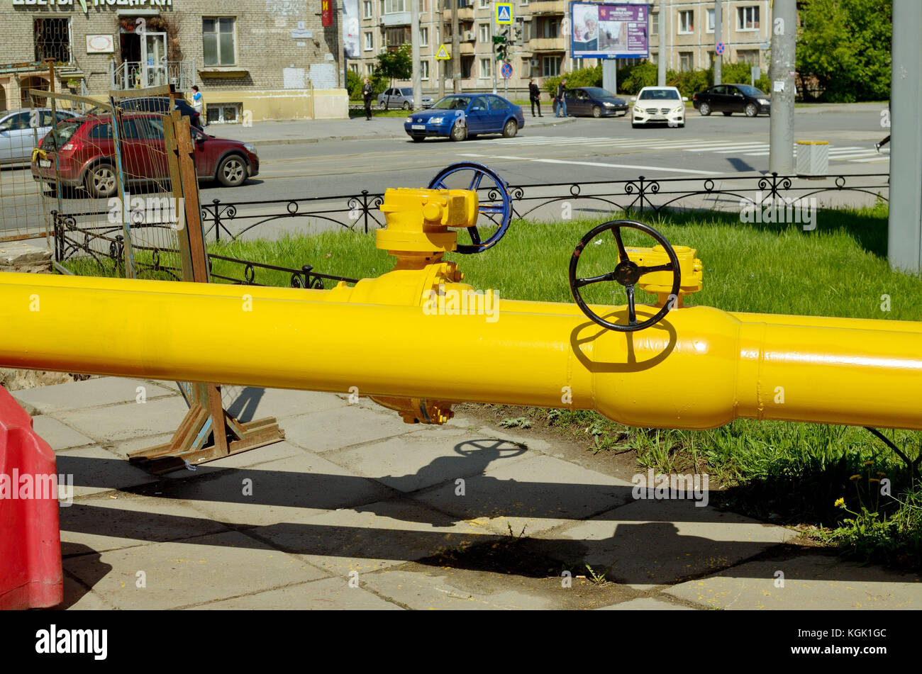Russia.The City Of St. Petersburg.Replacement of pipes of the heating ...