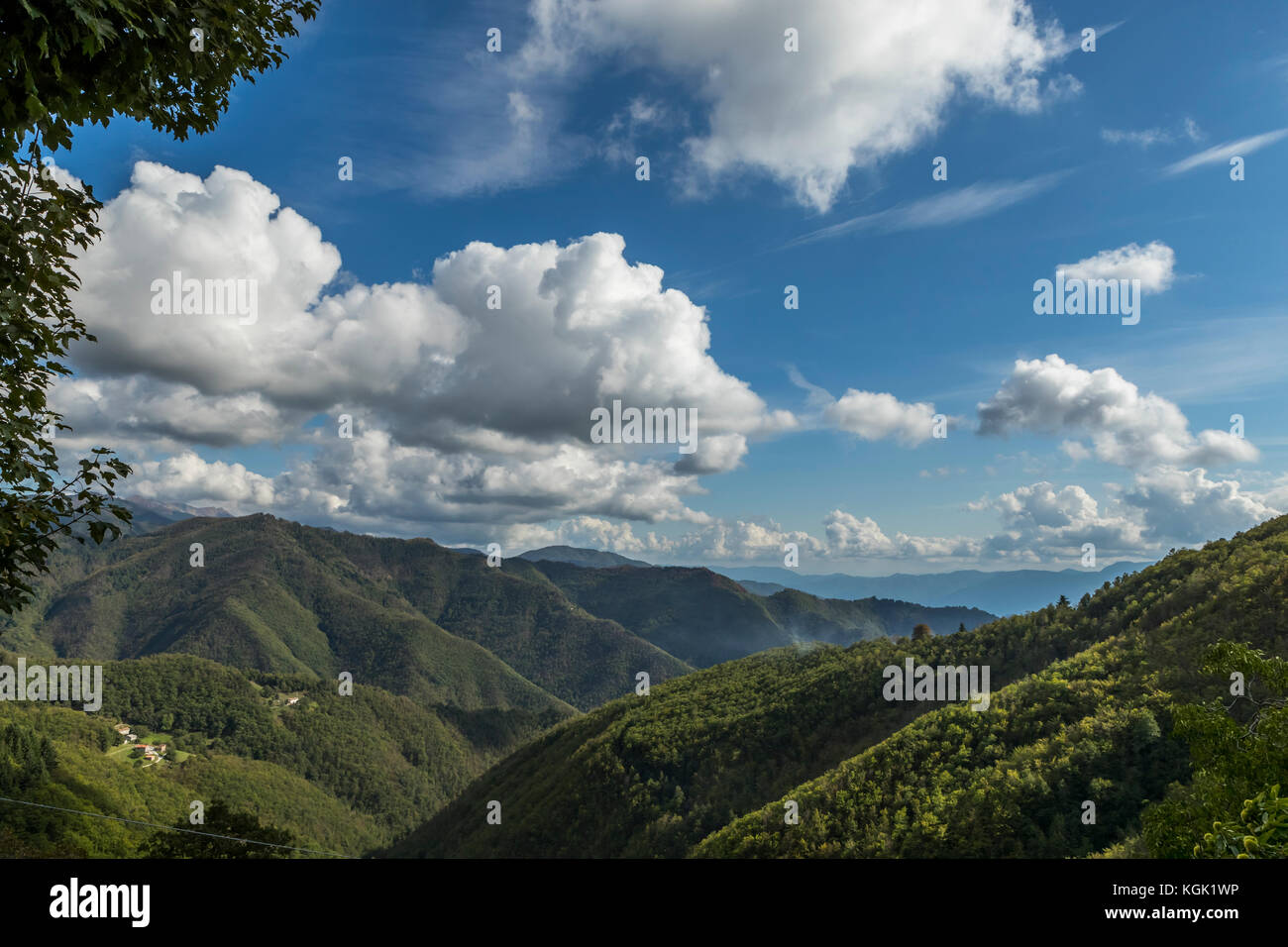 Tuscan hills along the Strada provinciale 72 del Passo delle Radici ...