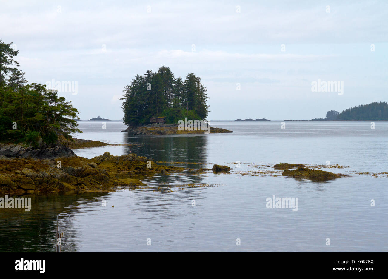 View of Sitka Sound in Alaska with a secluded island Stock Photo - Alamy