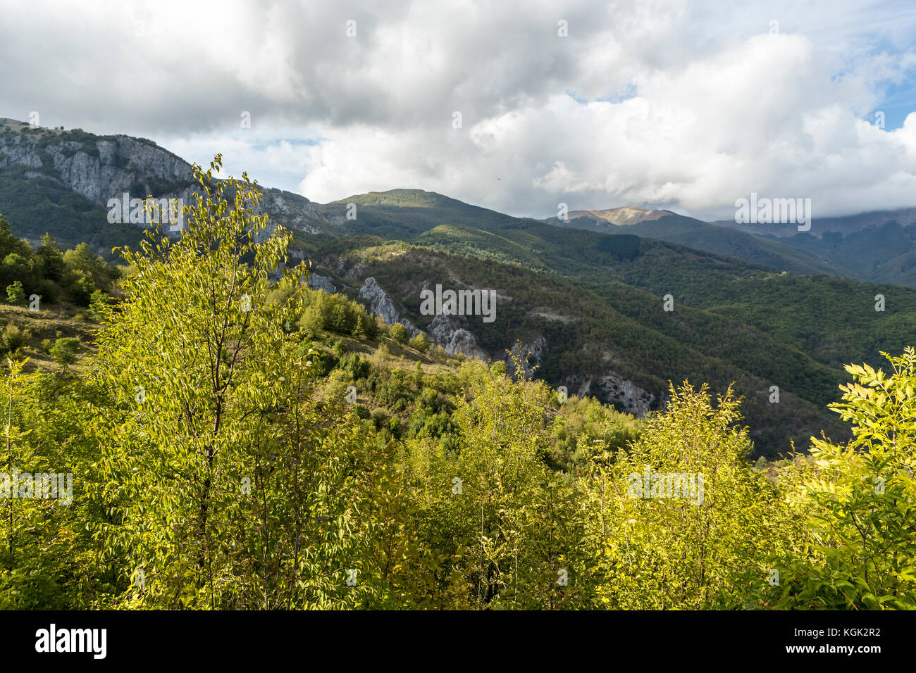 The spectacular hilltop village of Sassorosso, in the province of Lucca ...
