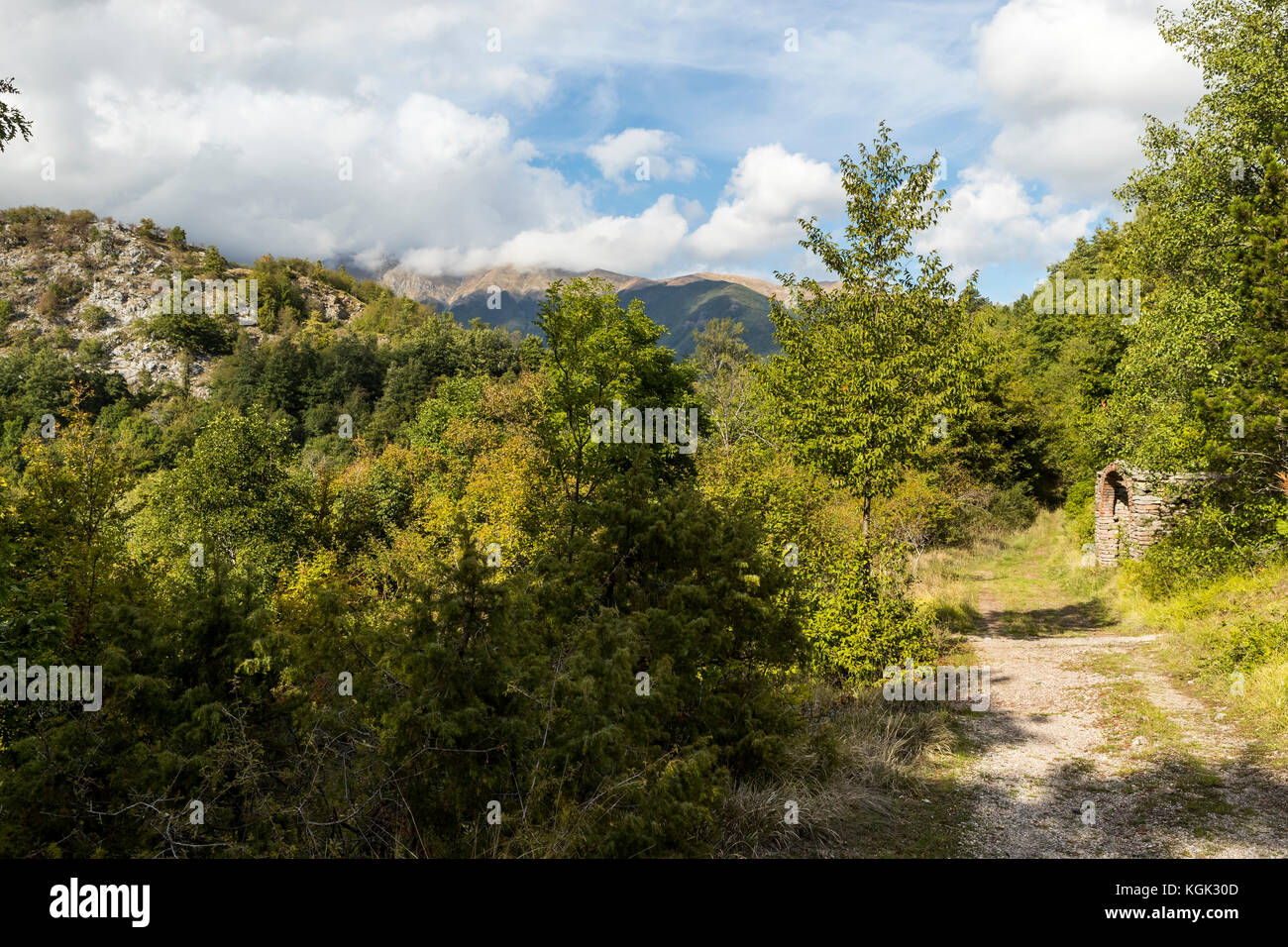 The spectacular hilltop village of Sassorosso, in the province of Lucca ...
