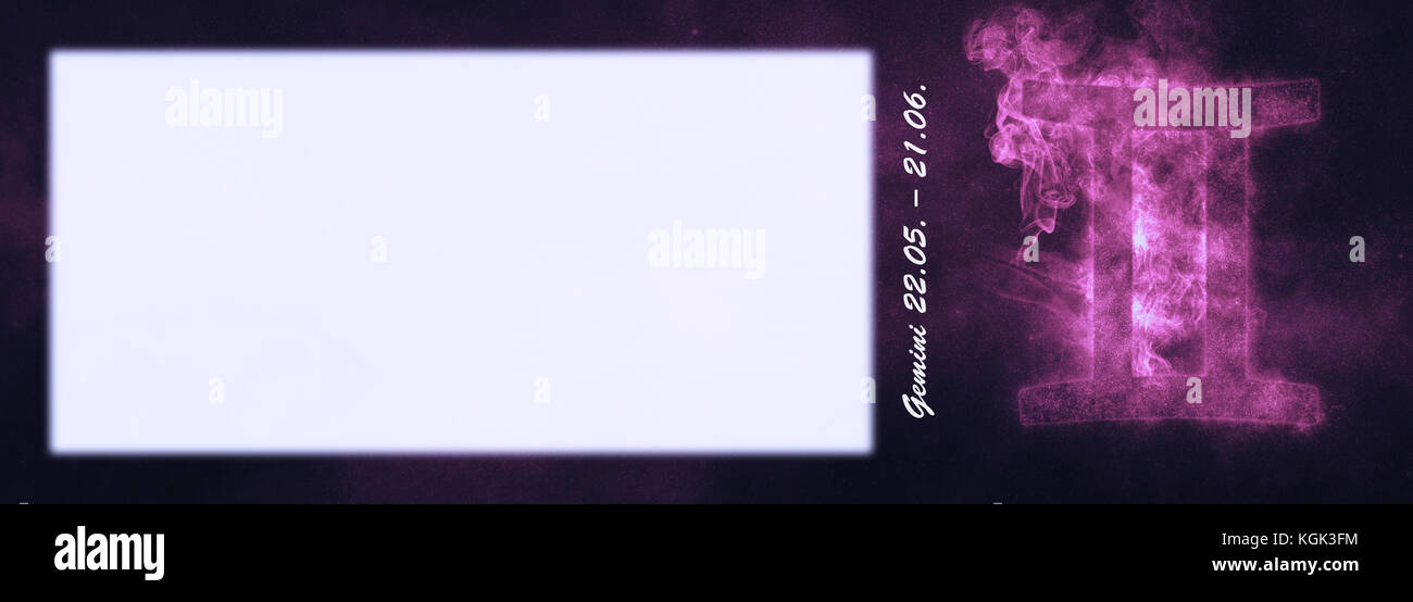 Gemini Zodiac Sign. Gemini Horoscope Sign. Template text room Stock ...