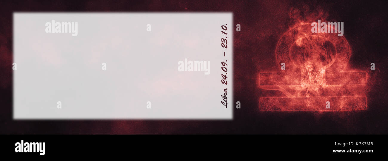 Libra Zodiac Sign. Libra Horoscope Sign. Template text room Stock Photo ...