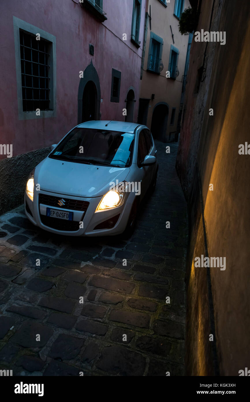 Only small compact cars can negotiate the narrow streets of hilltop ...