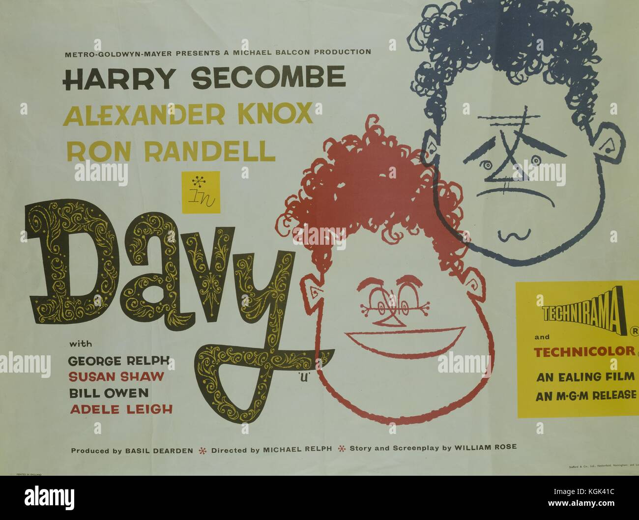 Davy (1958) , Harry Secombe ,Susan Shaw , Film poster Stock Photo - Alamy