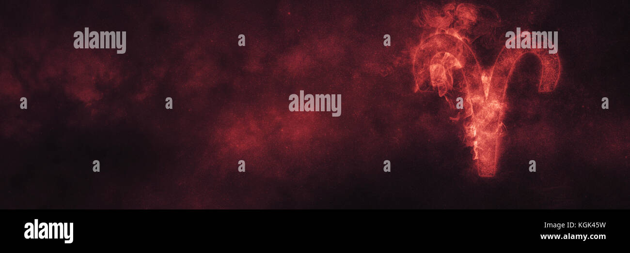 Aries Zodiac Sign. Aries Horoscope Sign. Template text room Stock Photo ...