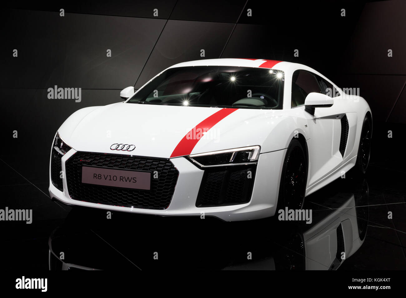 FRANKFURT, GERMANY - SEP 12, 2017: New Audi R8 V10 RWS sports car ...