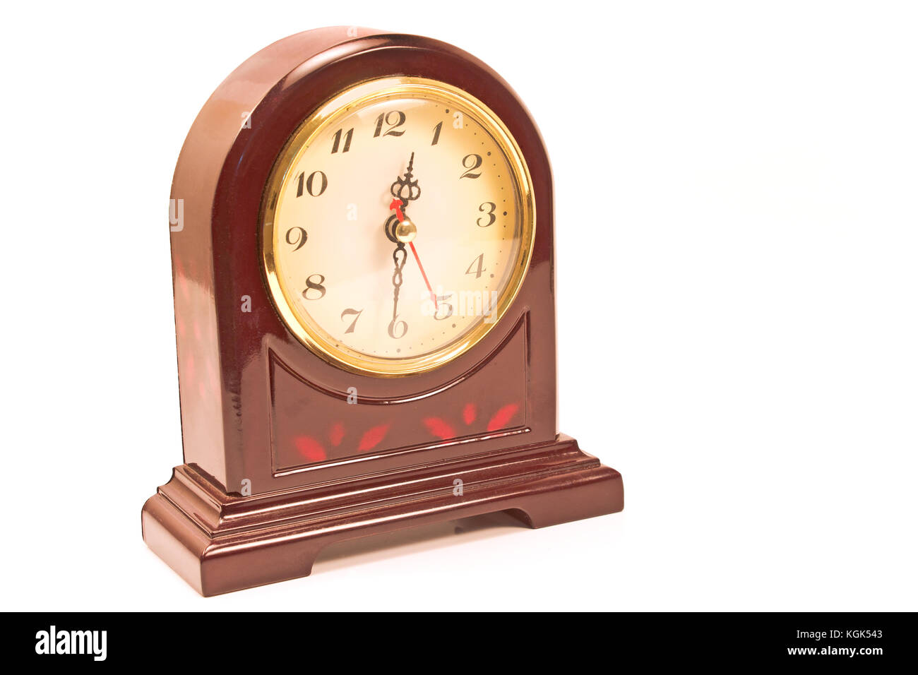 Antique clock in wooden frame isolated on white Stock Photo - Alamy